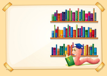 Background template design with kids reading book Vector Image