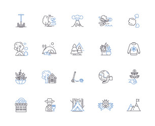 Climate outline icons collection climate heat Vector Image