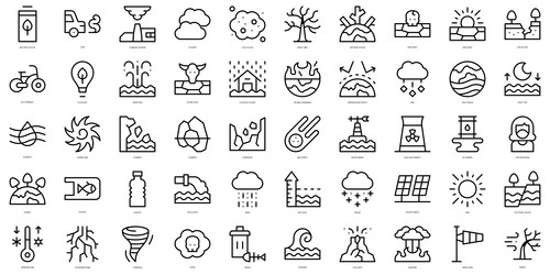 Ecology climate change icons Royalty Free Vector Image