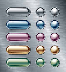 Black interface buttons 3d set of ui icons Vector Image