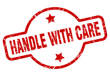 Handle with care stamp handle with care label Vector Image