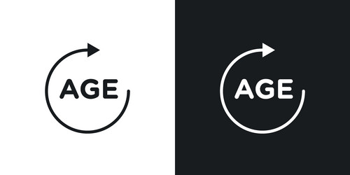 Age icon set old cycle imit logo symbol in black Vector Image