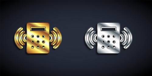 Gold and silver security system control panel Vector Image