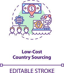Low-cost country sourcing concept icon Royalty Free Vector