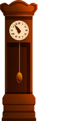 Antique pendulum clock icon cartoon style Vector Image