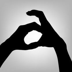 Silhouette woman hand letter c Royalty Free Vector Image