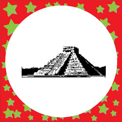 Black 8-bit pyramid kukulkan in the mayan Vector Image