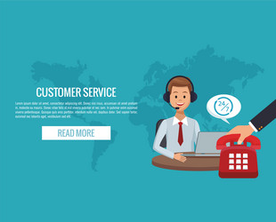 Customer service banner Royalty Free Vector Image
