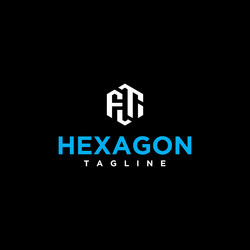 Ft tf fp pf hexagon logo design Royalty Free Vector Image