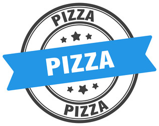 Pizza stamp label on transparent background Vector Image