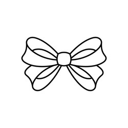 Ribbon bow line art icon design template Vector Image