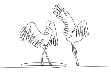 Two Cranes Vector Images (over 760)