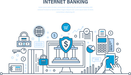 Online security banking app support Royalty Free Vector