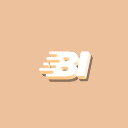 Letter bi fast speed technology modern logo design