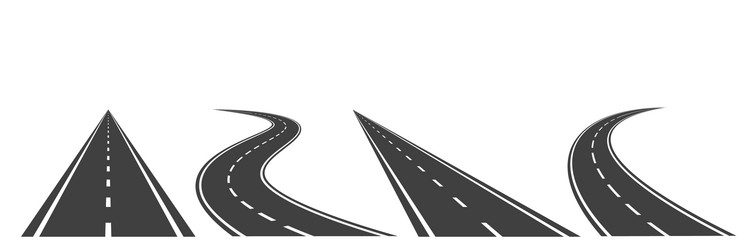 Winding highway road from top view flat isolated Vector Image