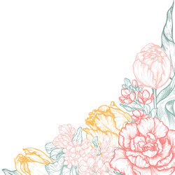 Beautiful hand drawn corner composition Royalty Free Vector