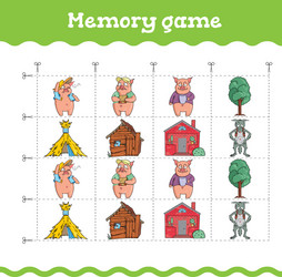 Maze education games with three little pigs Vector Image