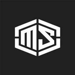 Ms logo with circle rounded negative space design Vector Image