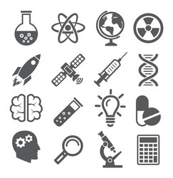 Simple science icon set Royalty Free Vector Image