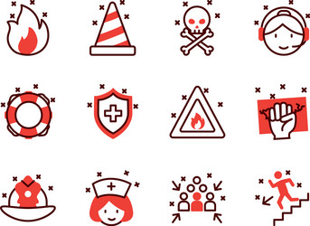 Emergency icon set design Royalty Free Vector Image
