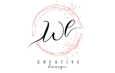 Creative blue letters wl w l logo with leading Vector Image