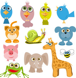 Cartoon garden animals Royalty Free Vector Image