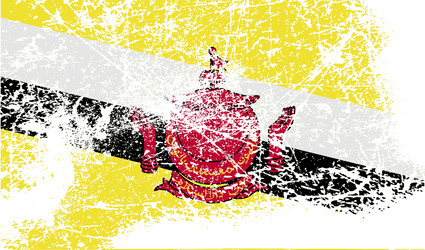 Flag of brunei with old texture Royalty Free Vector Image