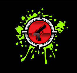 Initial logo for letter r with gun and tactical Vector Image