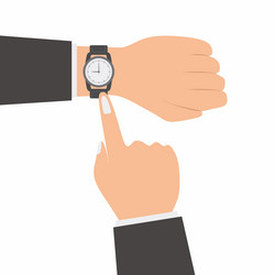 Wrist watch on hand Royalty Free Vector Image - VectorStock
