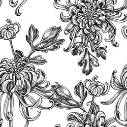 Seamless pattern with black and white japanese Vector Image