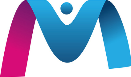 Letter m with man logo design Royalty Free Vector Image