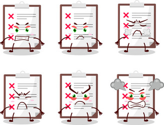 Clipboard with cross check cartoon character Vector Image