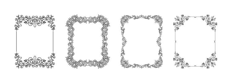 Decorative frames with ornament rectangle border Vector Image