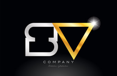 Combination letter sv s v alphabet with gold Vector Image