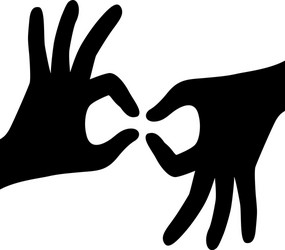 Hands sign language icon line style Royalty Free Vector
