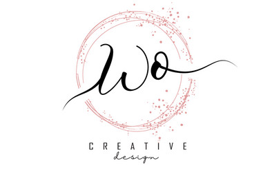 Creative golden letters wo w o logo with leading Vector Image