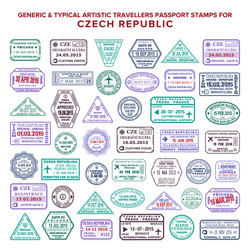 Travel Visa Stamps - Passport Collection Vector Image