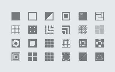 24 square shape designs Royalty Free Vector Image