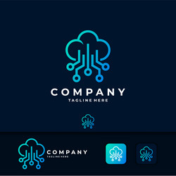 Infinity cloud logo with digital technology Vector Image