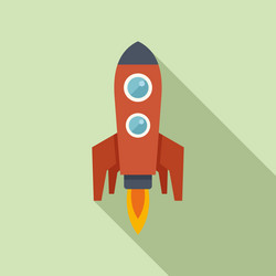 Ship launch icon simple rocket fire Royalty Free Vector