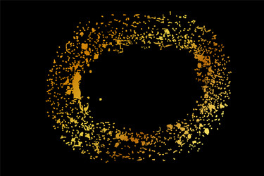 Simple gold golden crayon sketch oval frame Vector Image