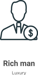 Rich people outline icon thin line black Vector Image