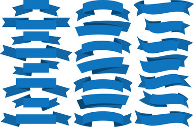 Blue ribbons set Royalty Free Vector Image - VectorStock