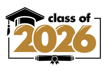 Class of 2026 Graduation Logo Royalty Free Vector Image