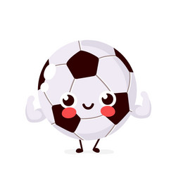 Cute happy smiling football ball Royalty Free Vector Image