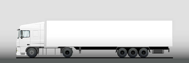Outline truck lorry with semitrailer side view Vector Image