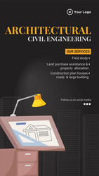 Architectural civil engineering portrait template Vector Image