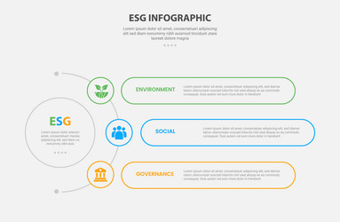 Esg infographic outline style with 3 point Vector Image