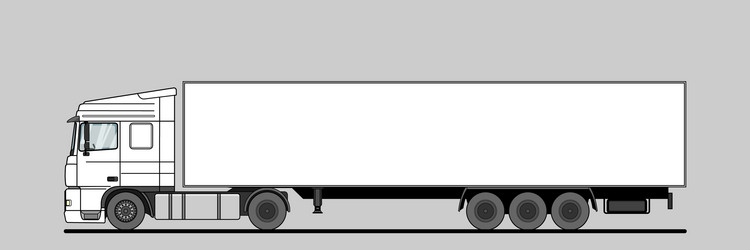 Outline truck lorry with semitrailer side view Vector Image