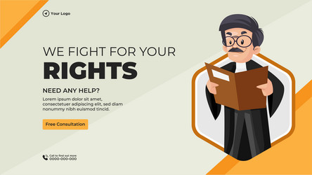 Banner design of we fight for your rights Vector Image